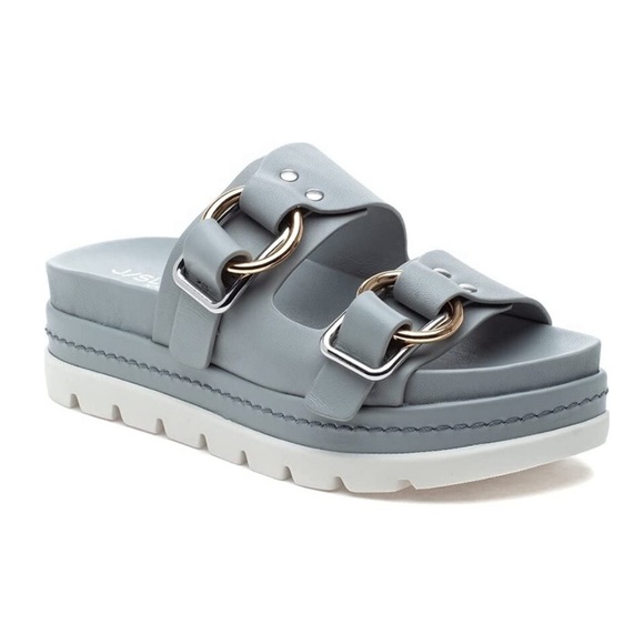 J/SLIDES | Shoes | Nwt Jslides Baha Light Grey Leather Sandal | Poshmark